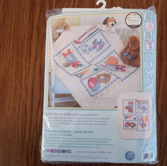 Dimensions | Bedding | Baby Hugs Little Sports Quilt Cross Stitch Kit ...